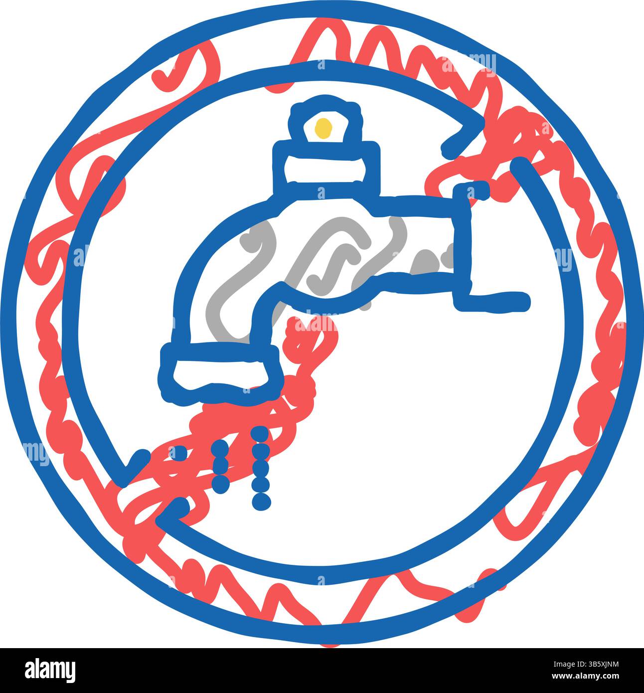 water faucet children safe prohibition sign icon doodle illustration ...