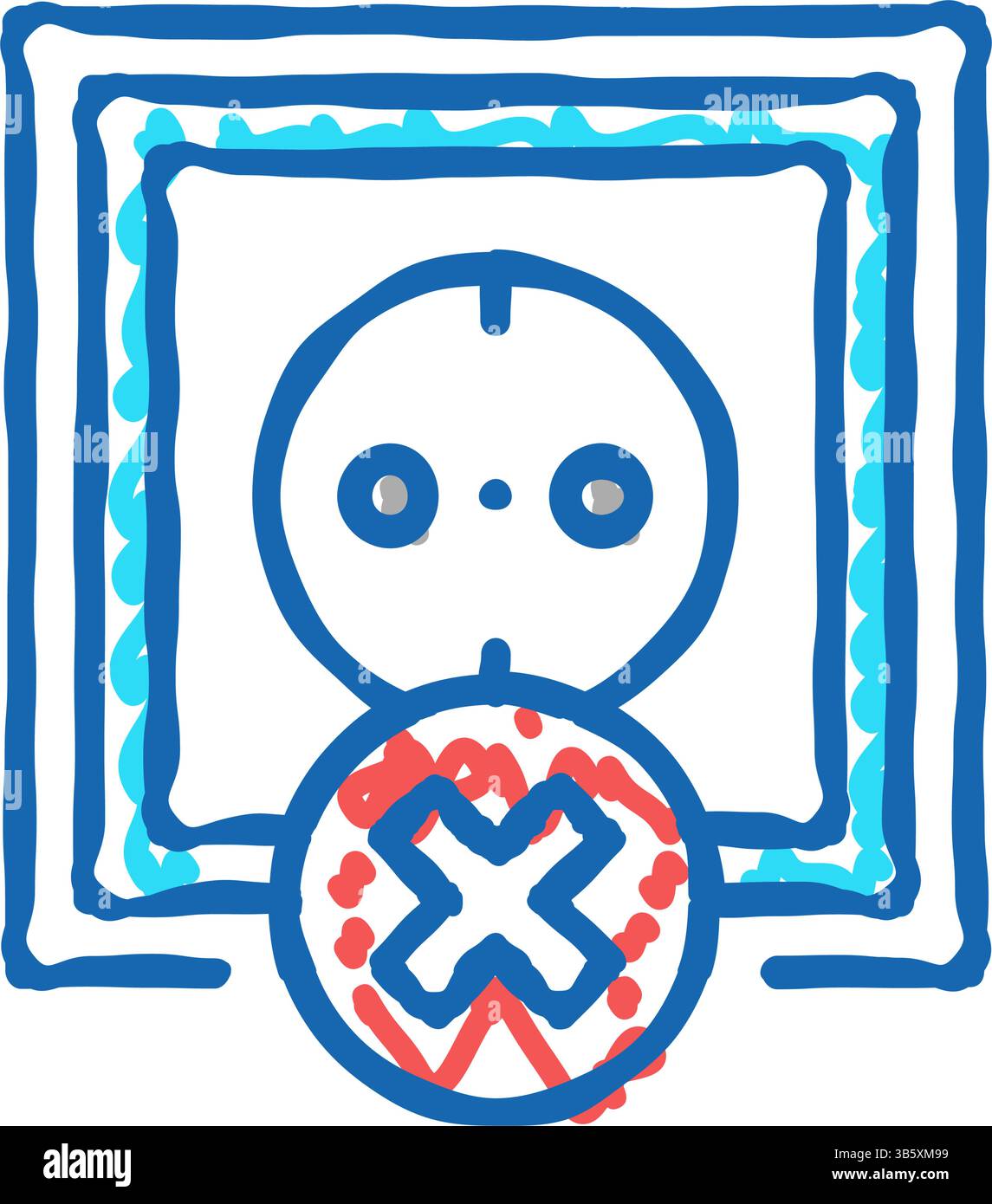 socket use prohibition kids icon doodle illustration Stock Vector Image ...