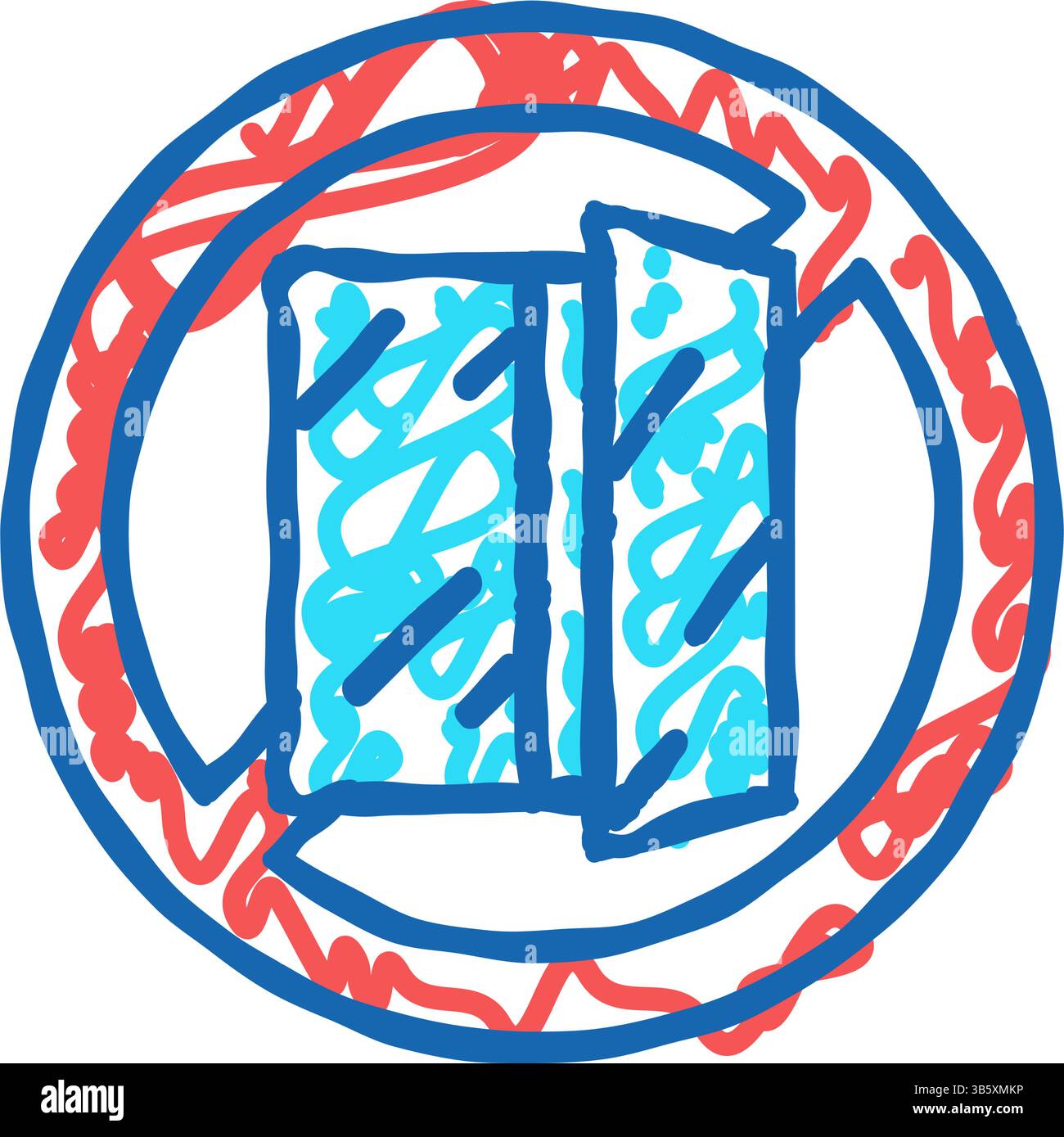 open window prohibition sign icon doodle illustration Stock Vector ...