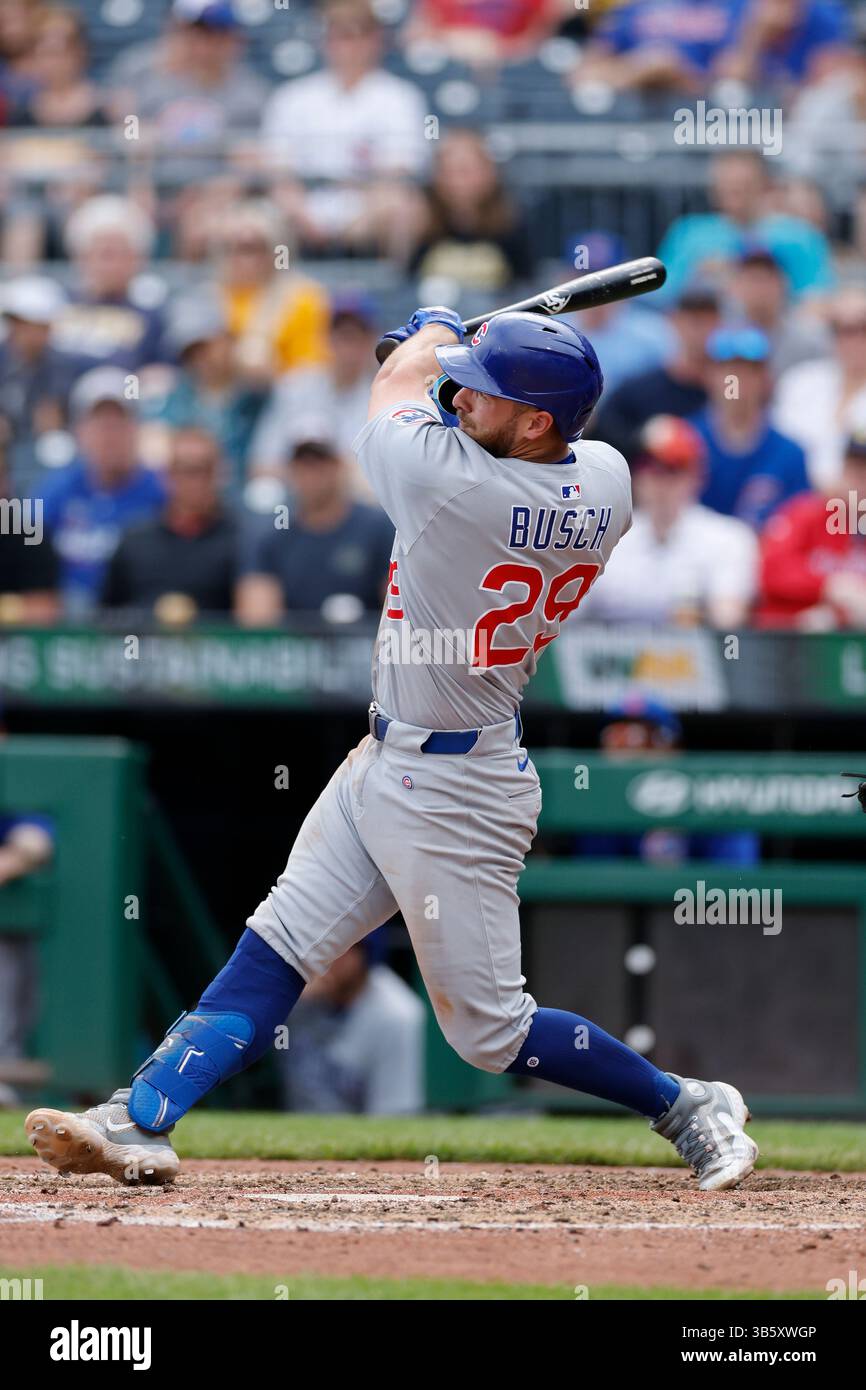 PITTSBURGH, PA - MAY 01: Chicago Cubs first baseman Michael Busch (29 ...