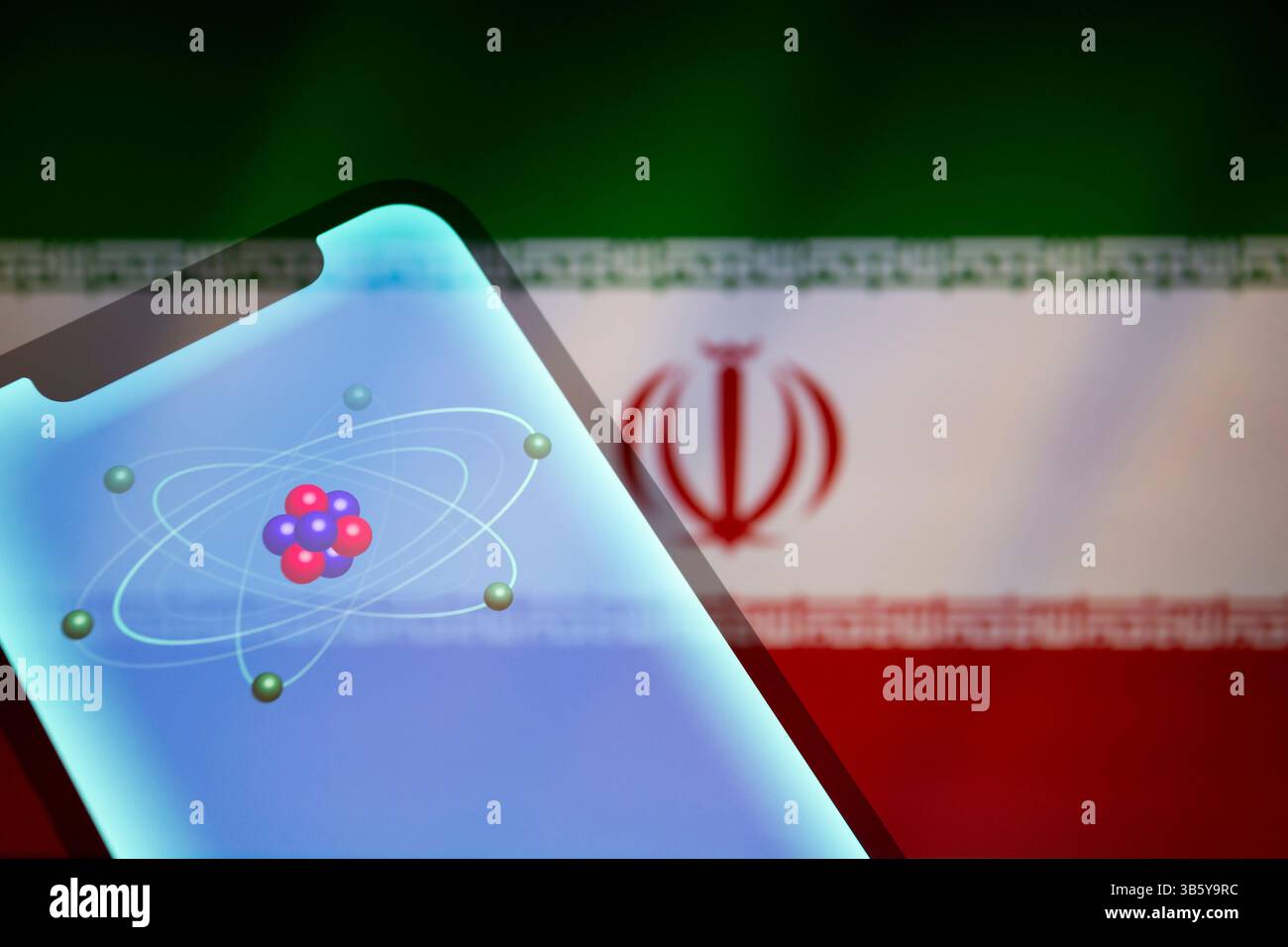 August 9, 2022, Asuncion, Paraguay: Visual representation of an atom ...