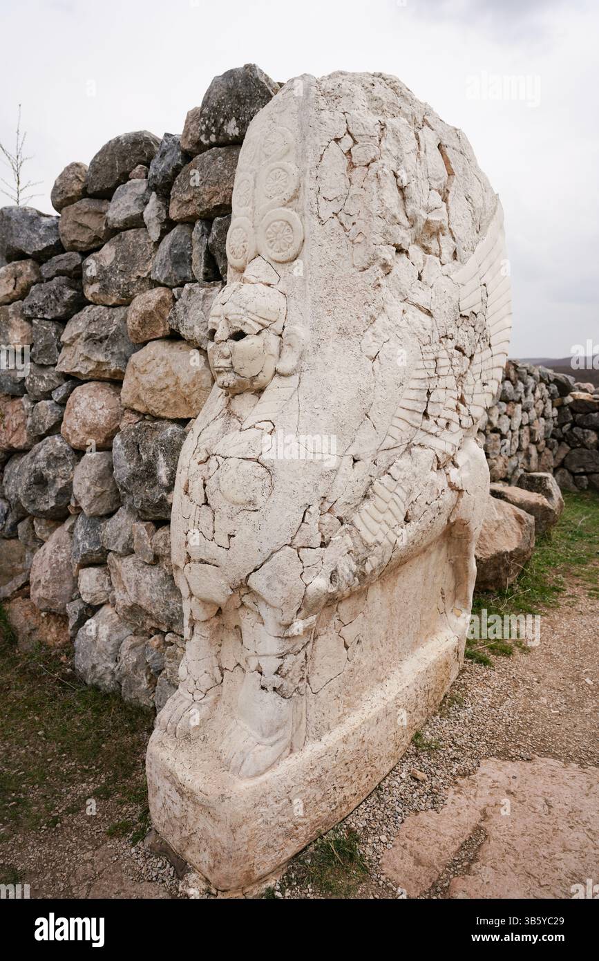 Sphinx Gate in Hattusa Ancient City in Corum City, Turkiye Stock Photo ...