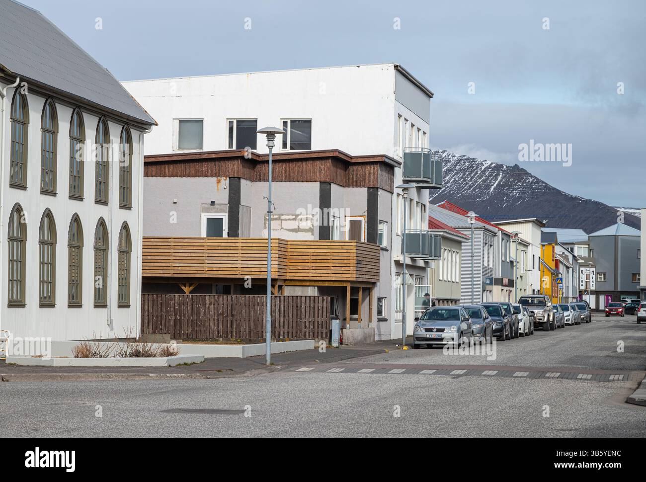 Akranes Iceland - April 11. 2024: street in the town center Stock Photo ...