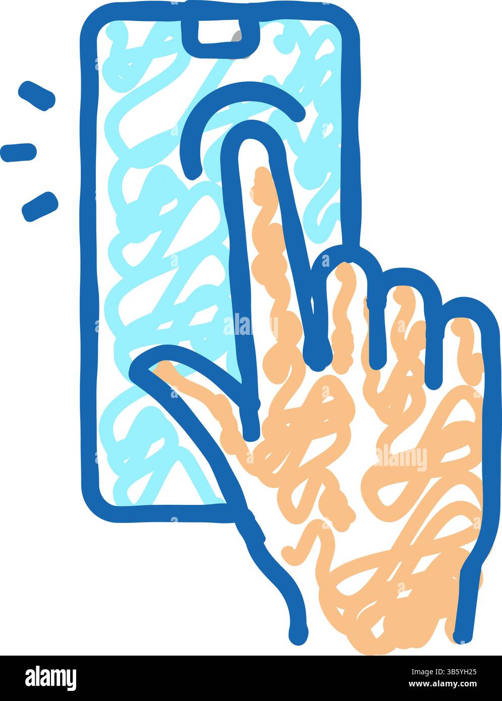 tapping with finger smartphone screen icon doodle illustration Stock ...