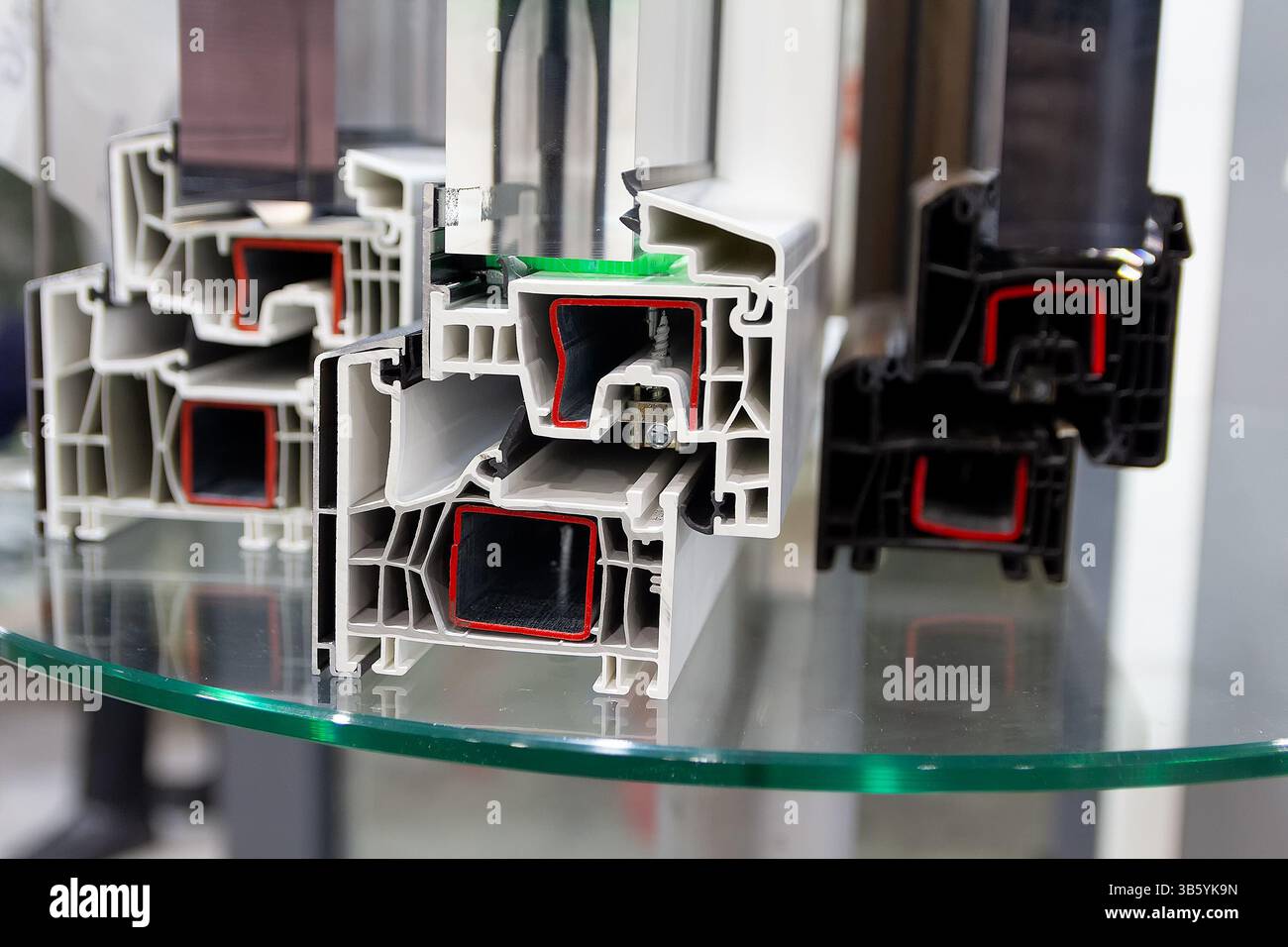 Modern PVC windows cross section in the showroom. Industry Stock Photo ...