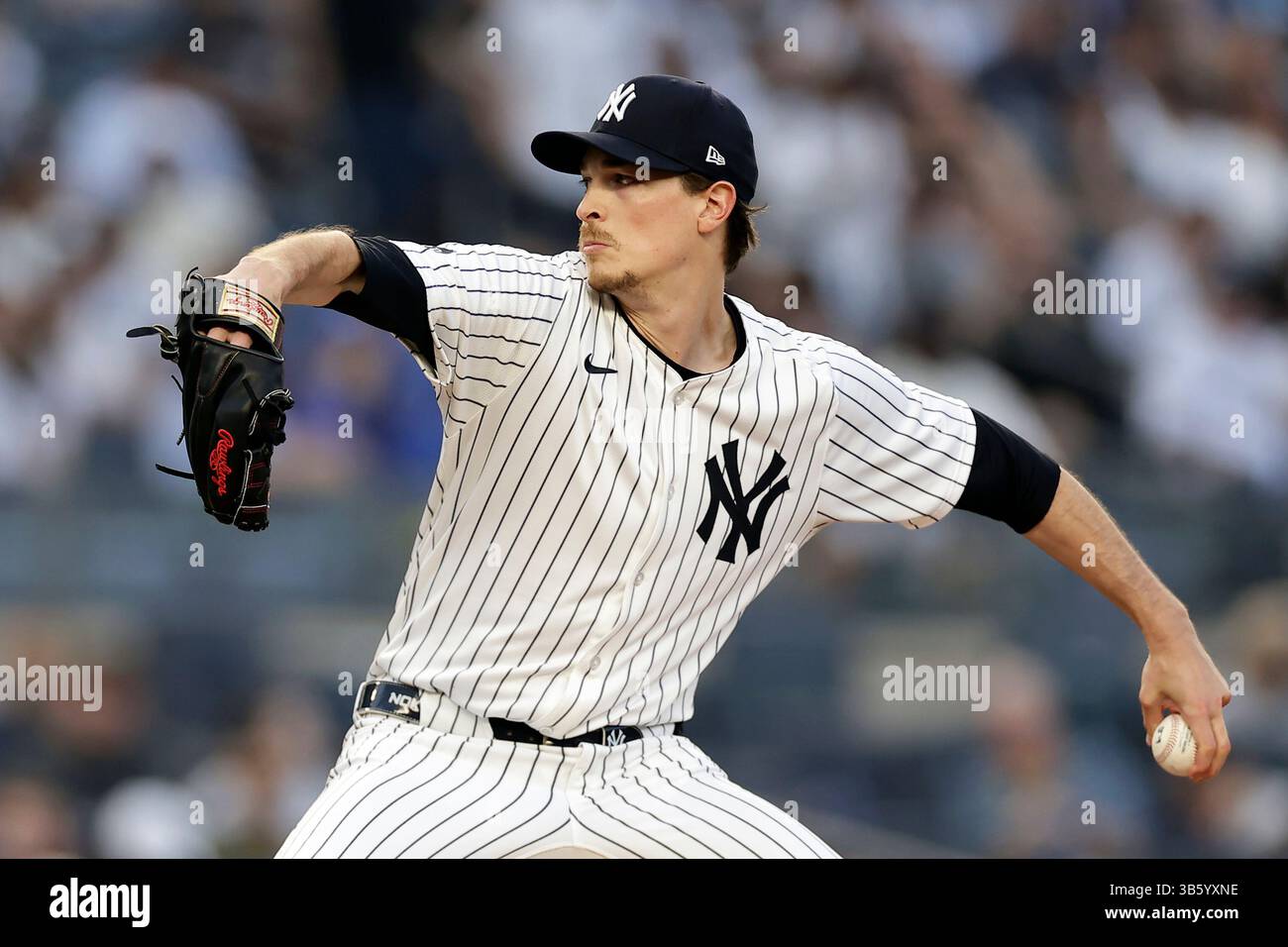 New York Yankees pitcher Max Fried pitches during the first inning of a ...