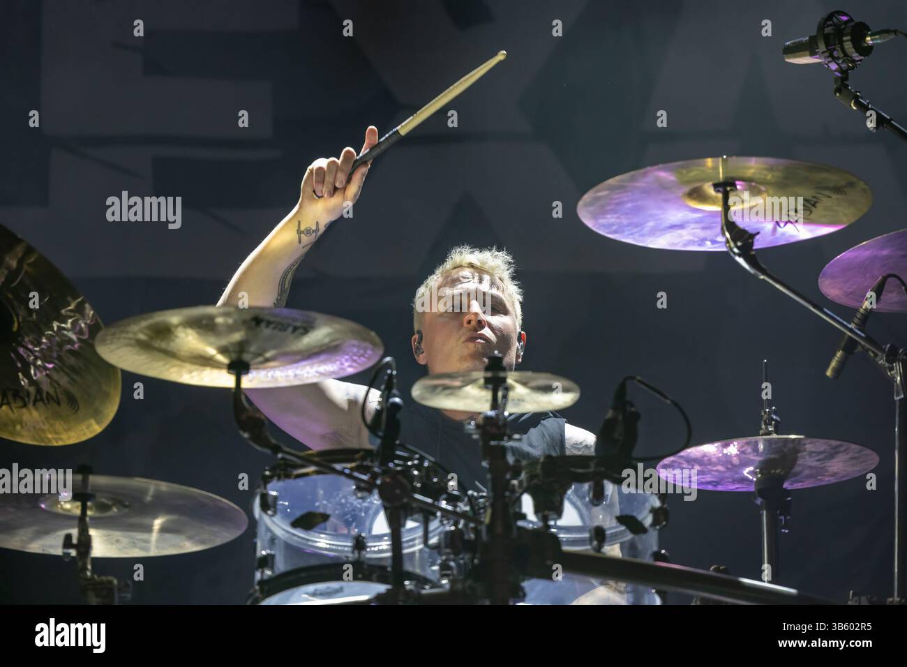 Madison, USA. 30th Apr, 2025. James Cassells of Asking Alexandria at ...