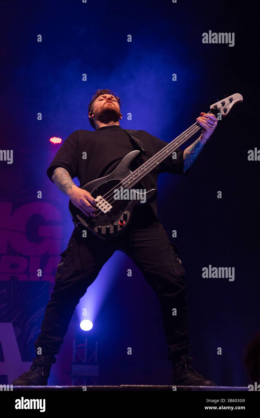 Madison, USA. 30th Apr, 2025. Sam Bettley of Asking Alexandria at The ...