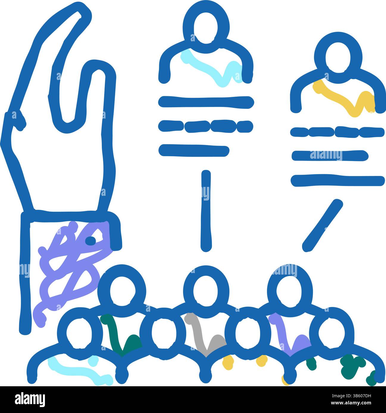 identification of management team icon doodle illustration Stock Vector ...