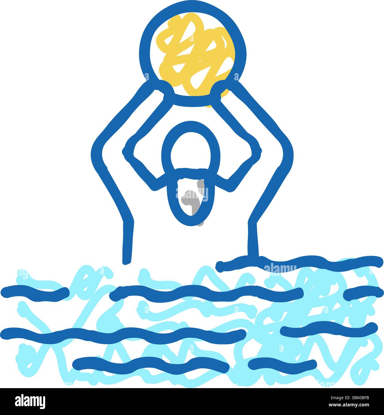 swimming exercise for elderly people icon doodle illustration Stock ...