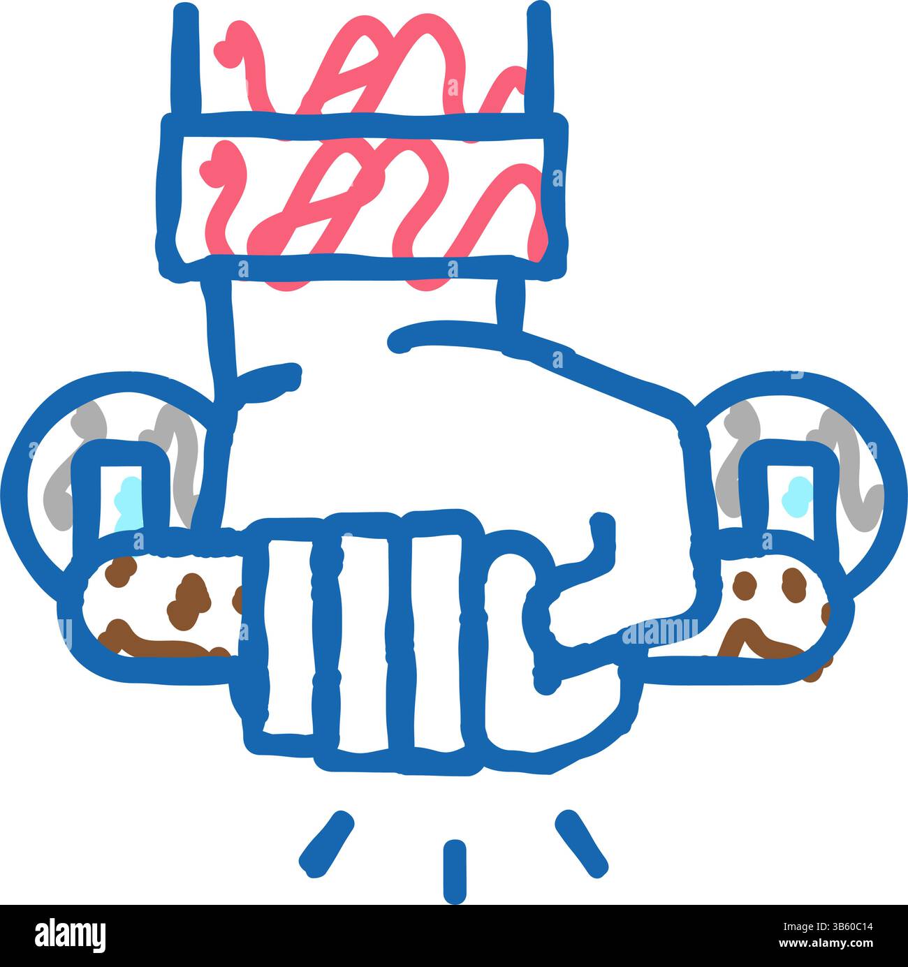 handle for supporting old people icon doodle illustration Stock Vector ...