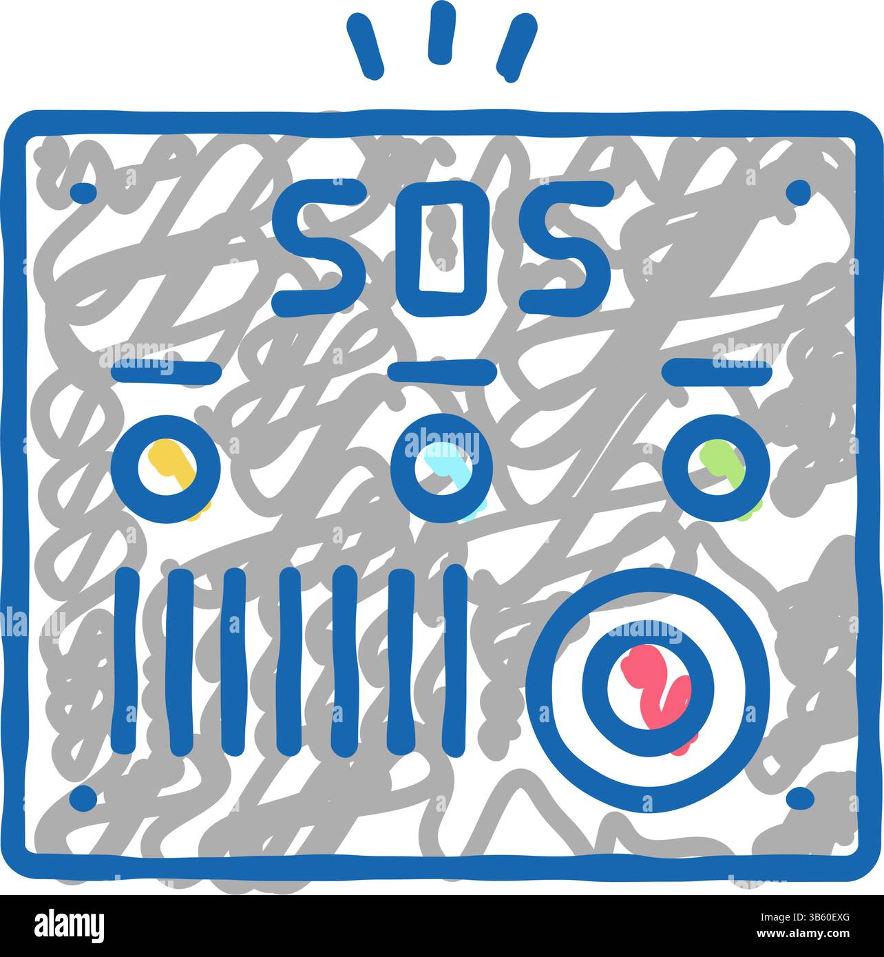 sos panel for old people icon doodle illustration Stock Vector Image ...