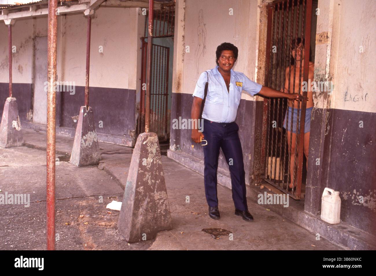 June 6, 1989, Costa Rica: Man standing outside prison cell door. San ...