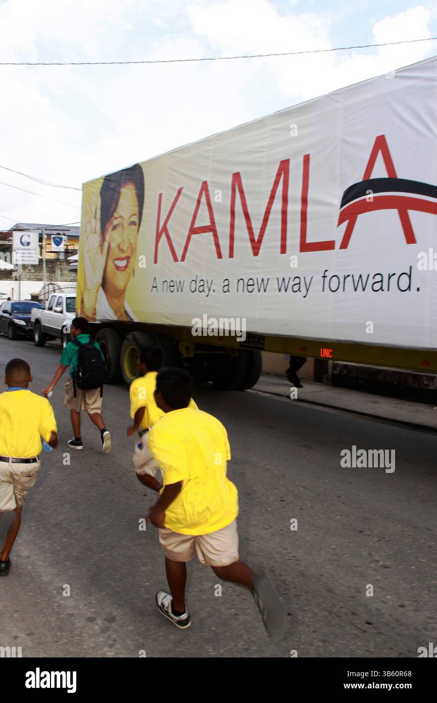 Sande Grande, Trinidad: Kamla Persad-Bissessar campaigns to become the ...