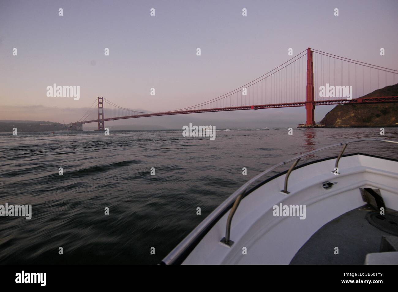 Golden Gate Bridge.Alcatraz Prison.San Francisco Bay at sunrise ...