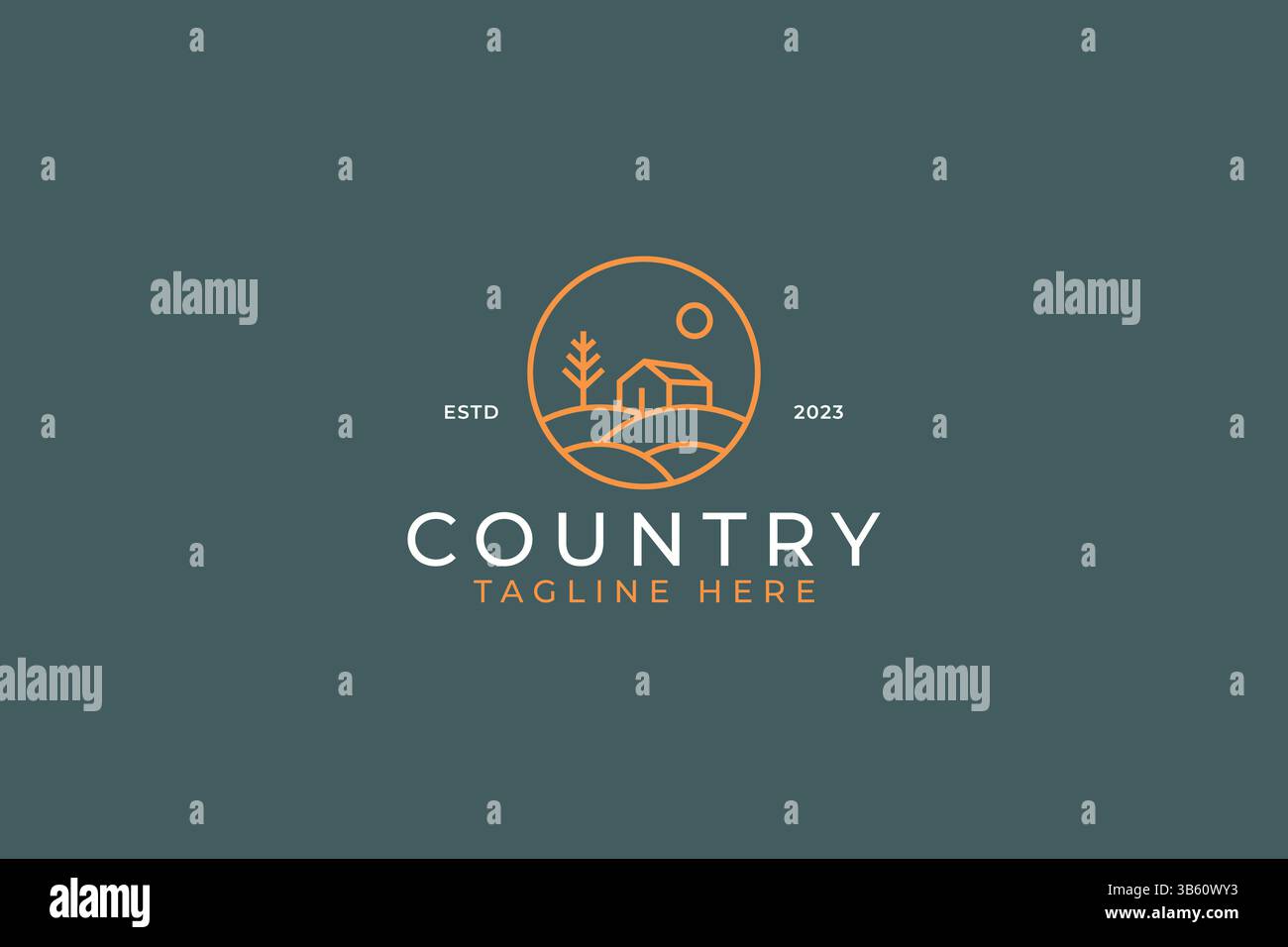 Countryside Rural Village Logo Badge Stock Vector Image & Art - Alamy