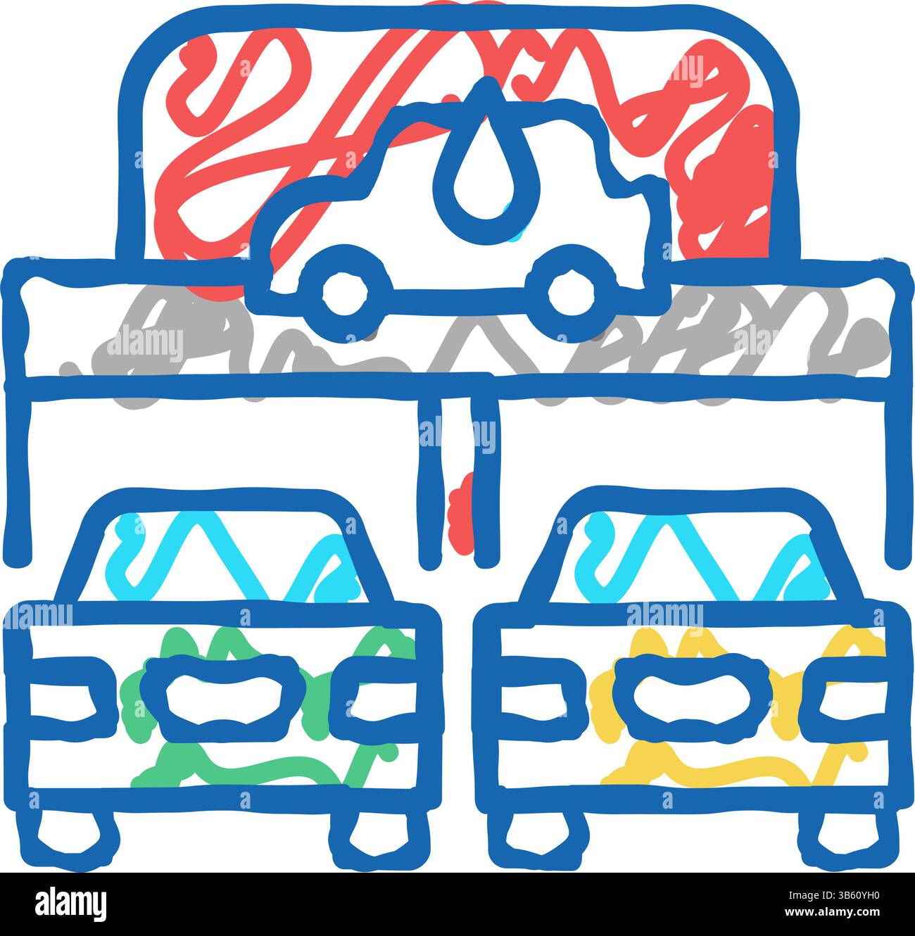 automatically car wash service icon doodle illustration Stock Vector ...