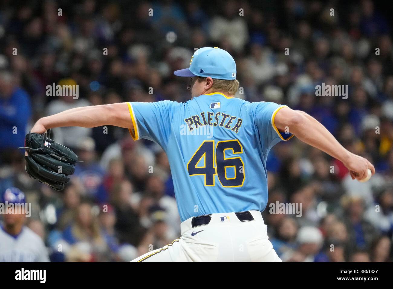 Milwaukee Brewers pitcher Quinn Priester throws during the second ...