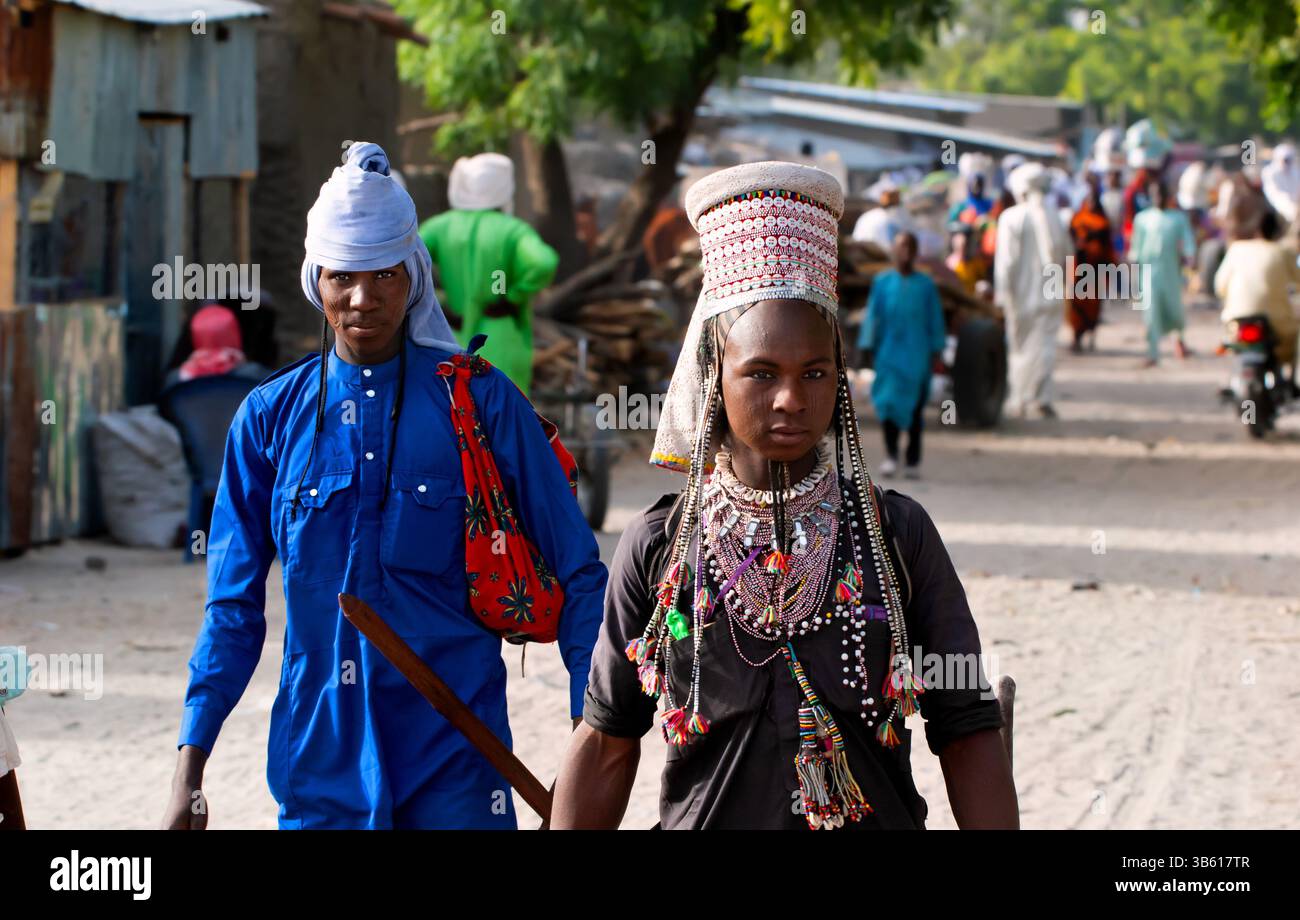 Wodaabe nomadic tribe members, Lake Chad region, Chad Stock Photo - Alamy
