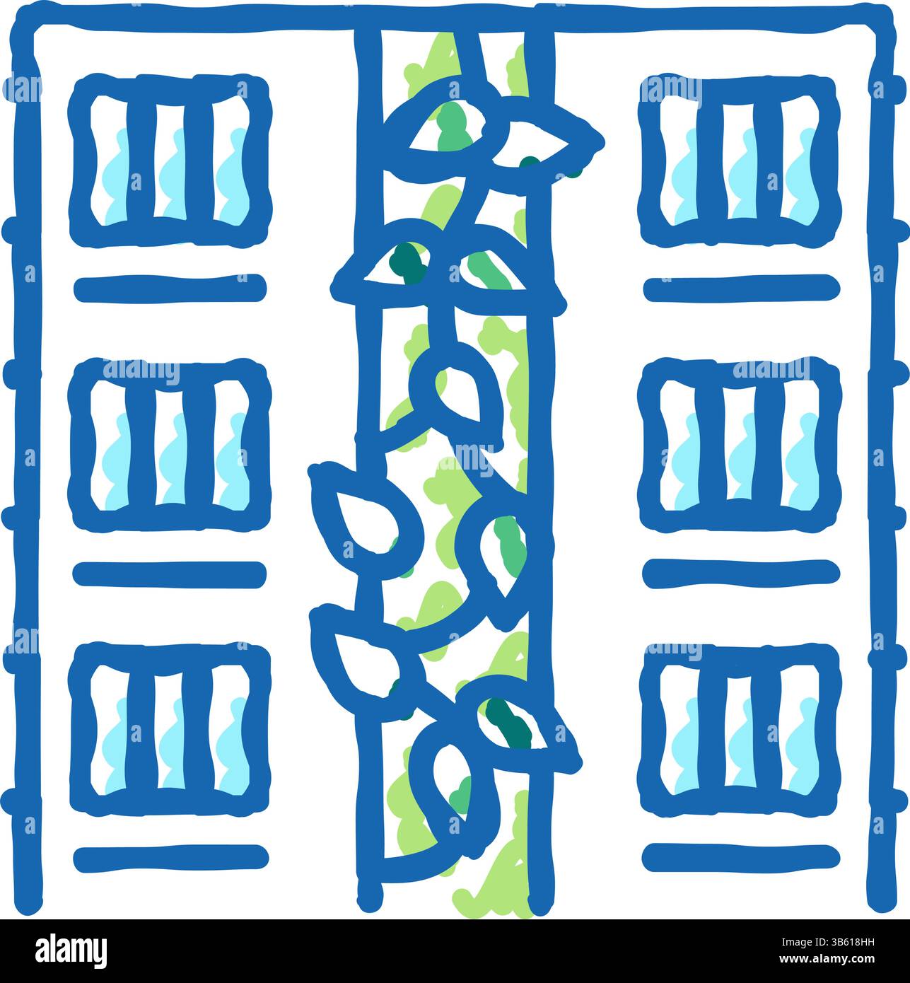 plant on house wall icon doodle illustration Stock Vector Image & Art ...