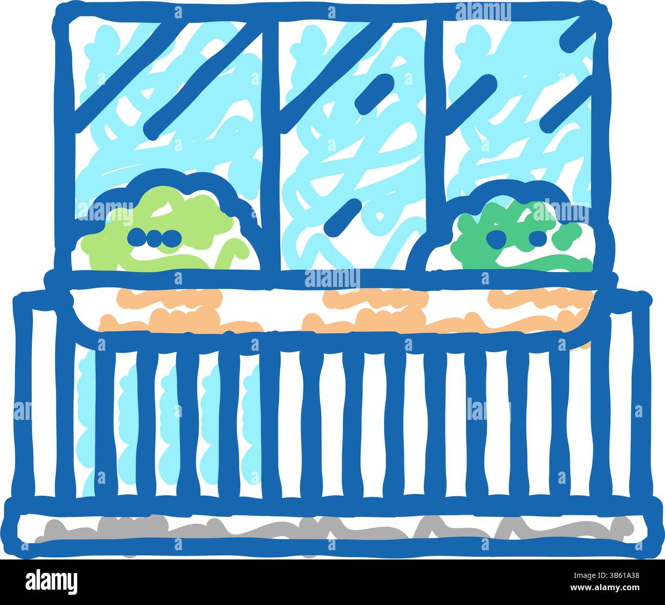 City house balcony trees Stock Vector Images - Alamy