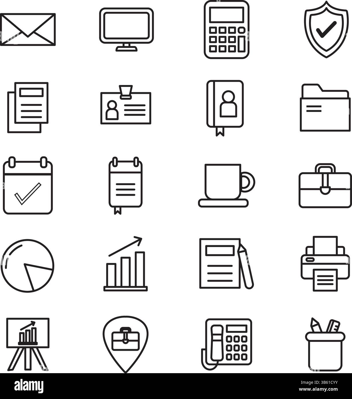 Office Icons Set – Workplace, Business, and Productivity Tools ...