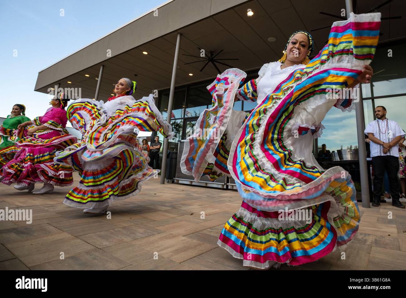 FILE - Folklorico dancers from the group Viva Mexico perform their routine during a Cinco de ...