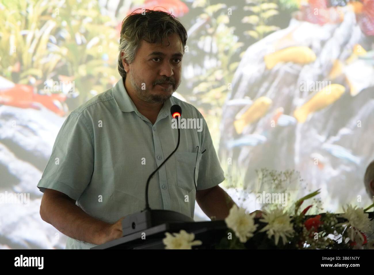 Kolkata, West Bengal, India. 2nd May, 2025. Arnab Chatterjee, Director of BITM, speaks at the ...