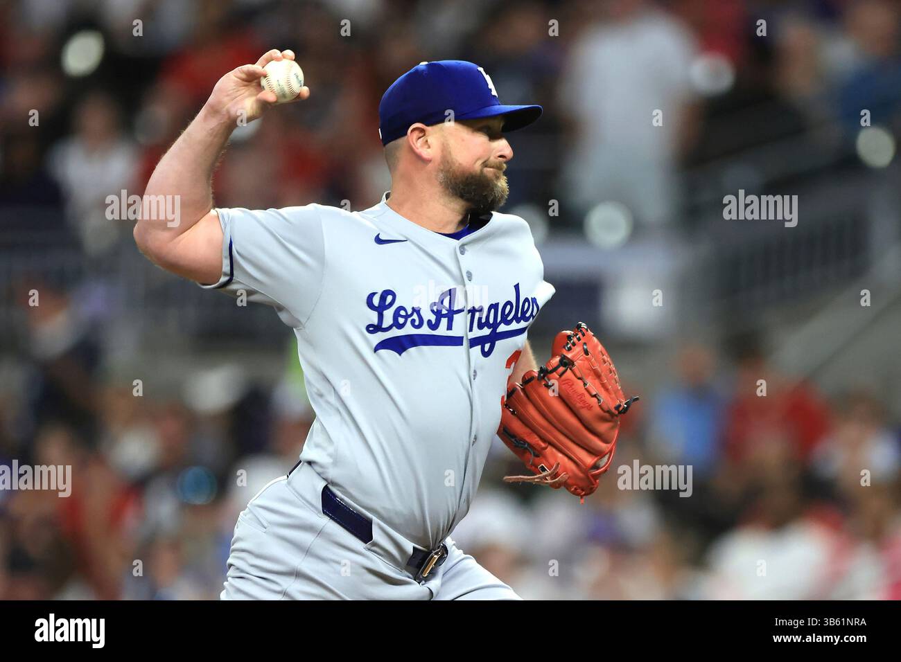ATLANTA, GA - MAY 02: Kirby Yates #38 of the Los Angeles Dodgers ...