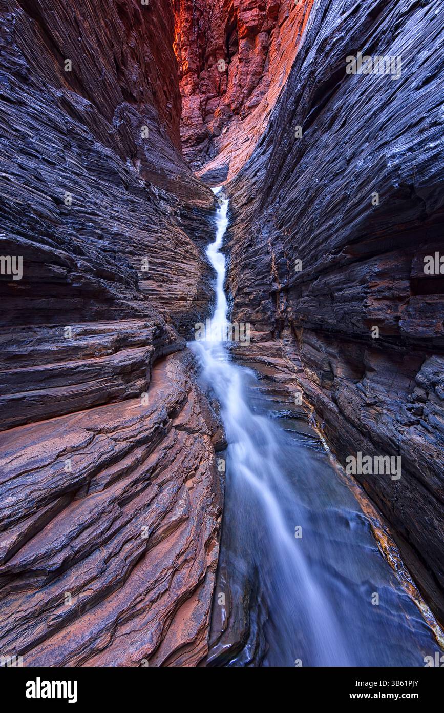 The Chute, the lowest waterfall in Hancock Gorge Stock Photo - Alamy