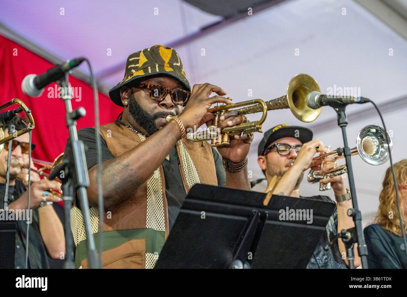 Maurice Brown performs with The Trumpet Mafia during the second weekend ...