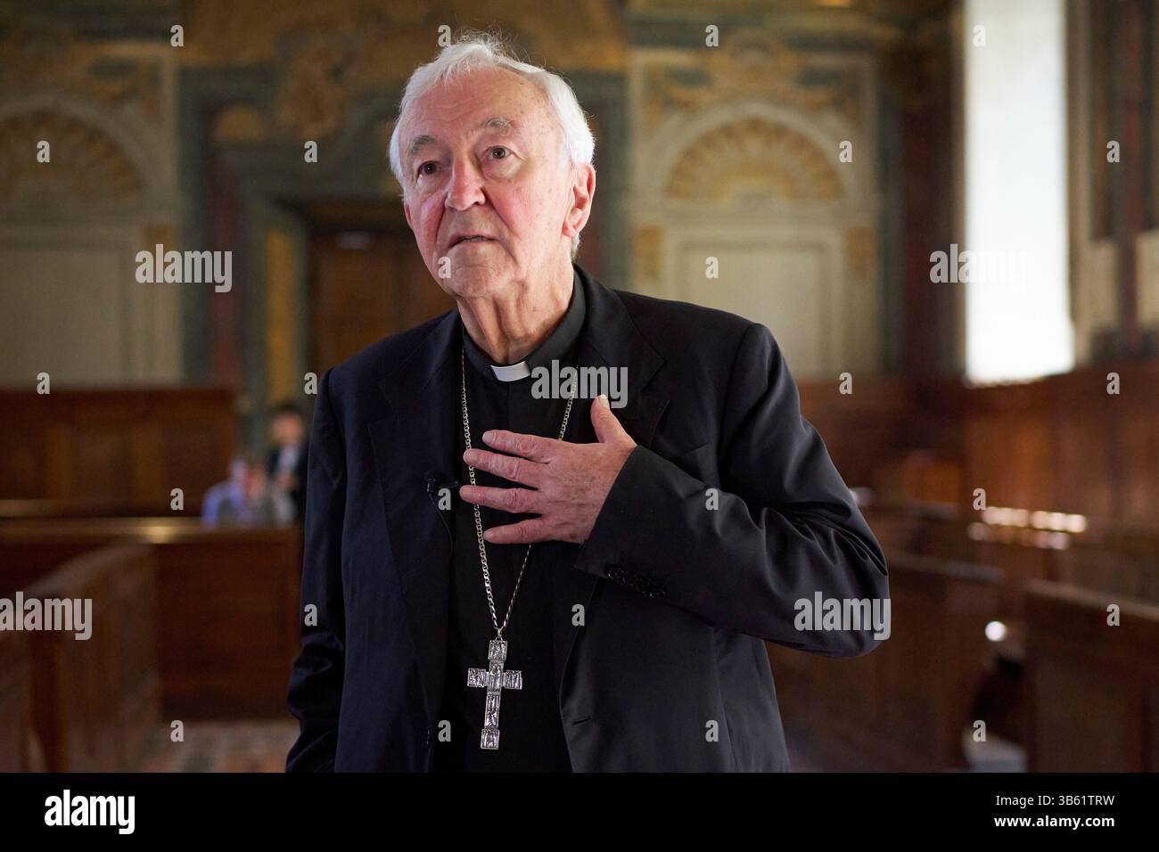 Cardinal Vincent Nichols attends an interview at the Venerable English ...