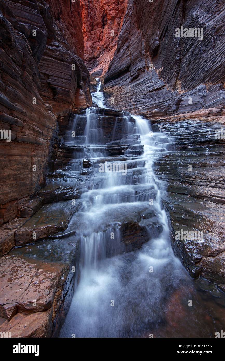 The Chute, the lowest waterfall in Hancock Gorge Stock Photo - Alamy