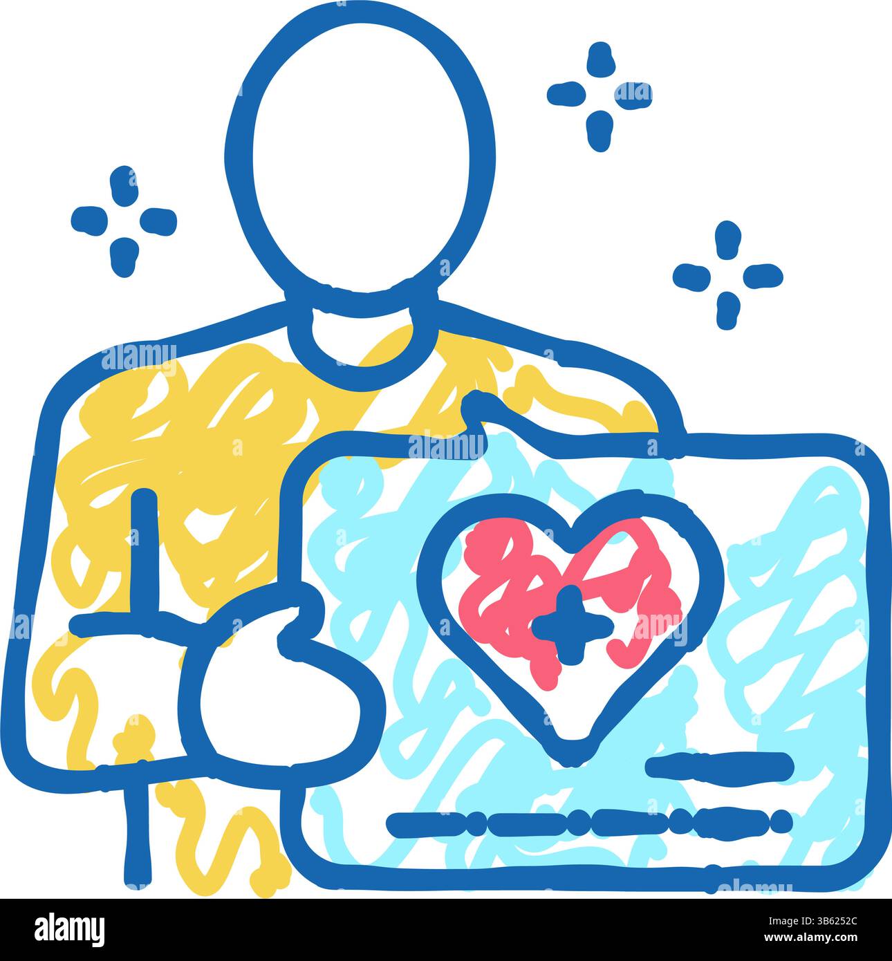 volunteer homecare service icon doodle illustration Stock Vector Image ...