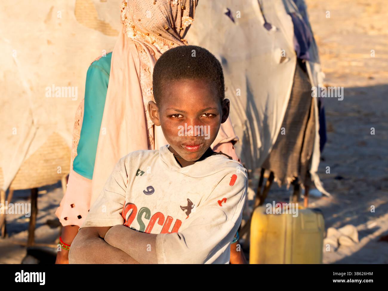 Boy in Wodaabe nomadic tribe camp near Lake Chad, Chad Stock Photo - Alamy