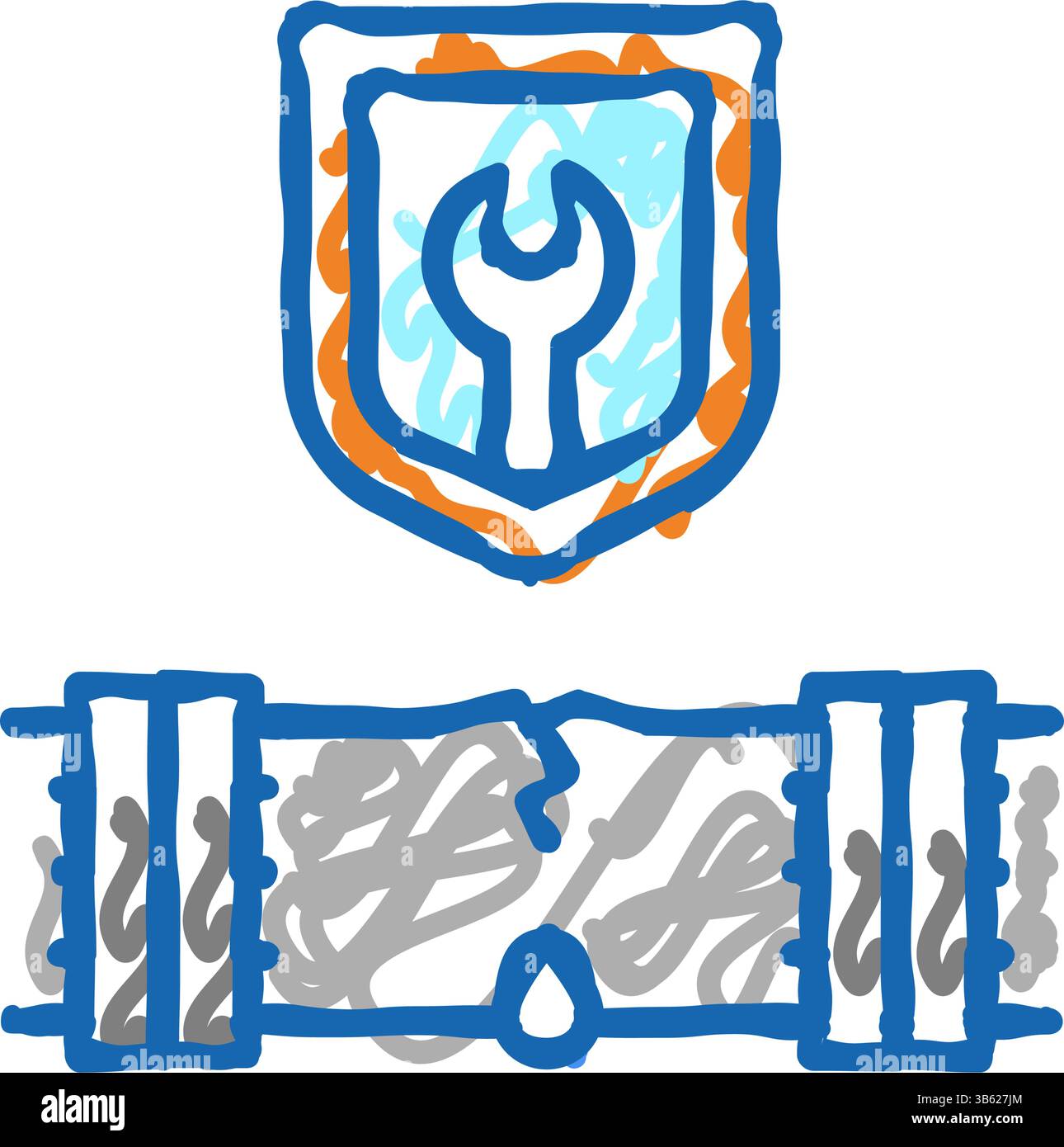 repair broken pipeline construction icon doodle illustration Stock ...