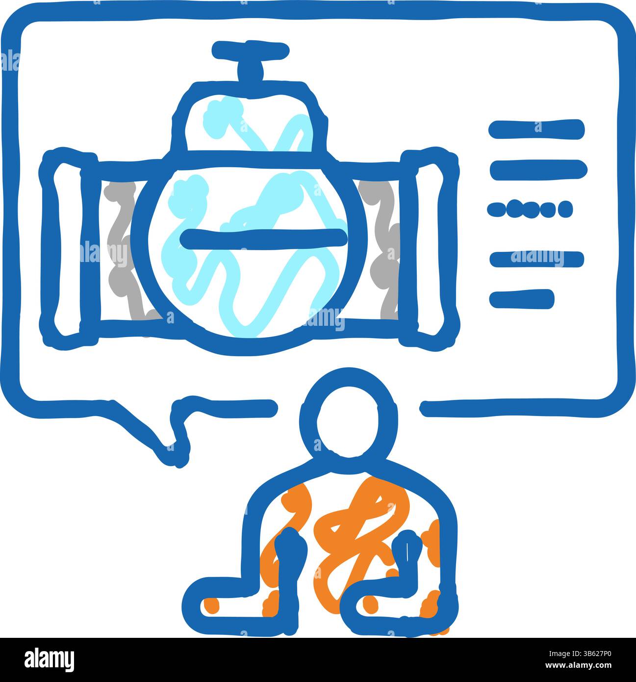 consultation pipeline construction icon doodle illustration Stock ...