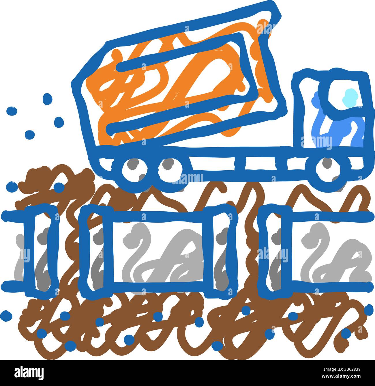 truck fill up pipeline icon doodle illustration Stock Vector Image ...