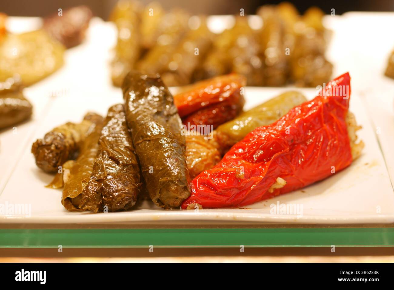 Colorful traditional stuffed vegetables displayed on a plate Stock ...