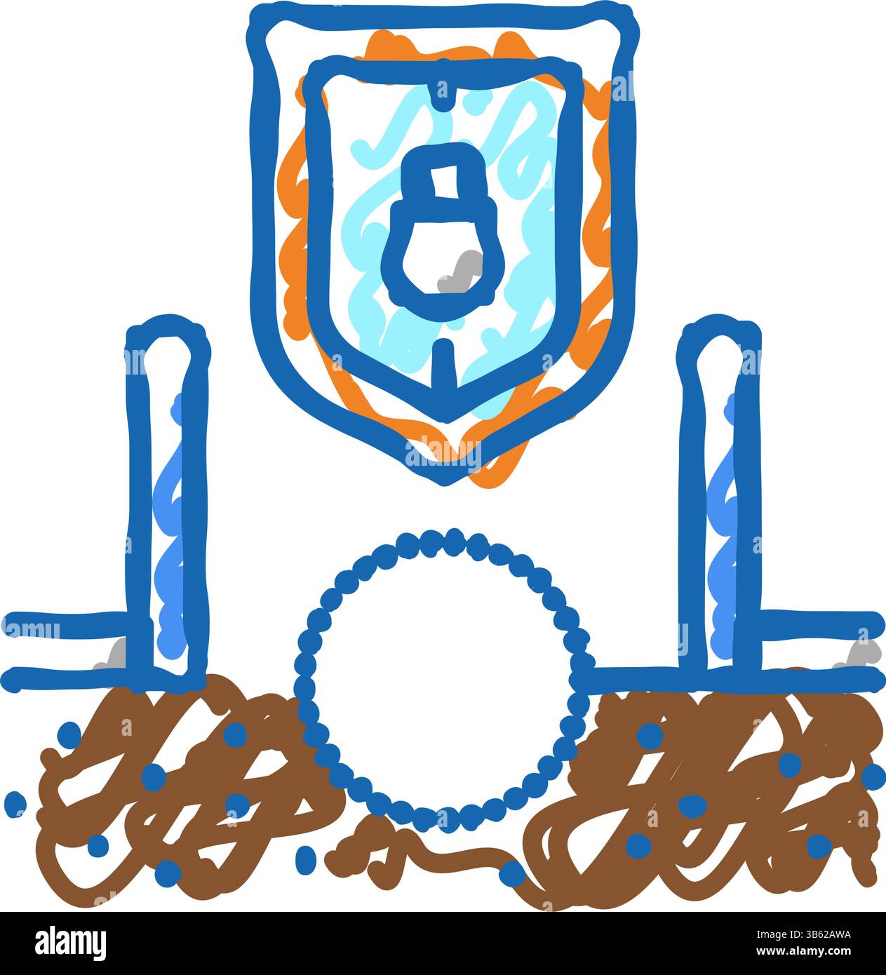 anti-corrosion work pipeline construction icon doodle illustration ...