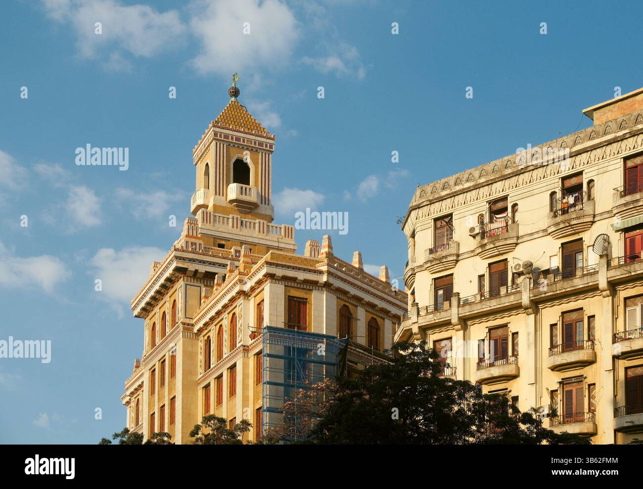 City architecture scene in Old Havana, Cuba, taken from high vantage ...