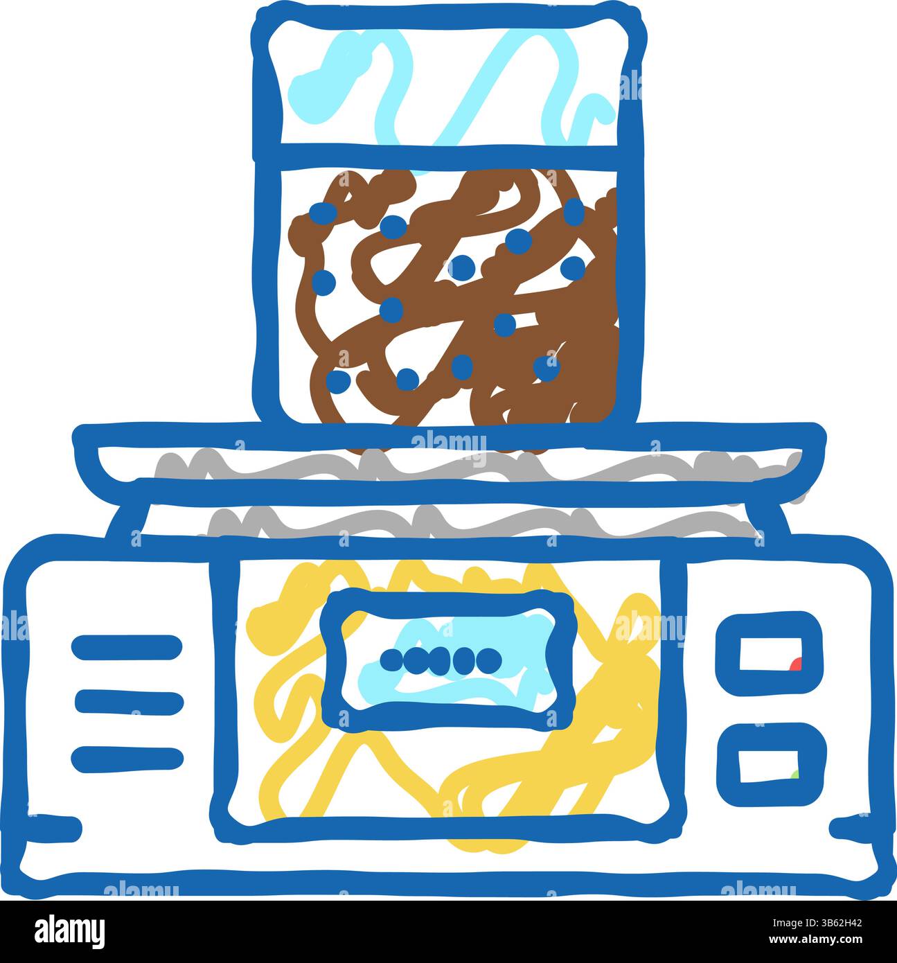 equipment for soil testing and weight measuring icon doodle ...