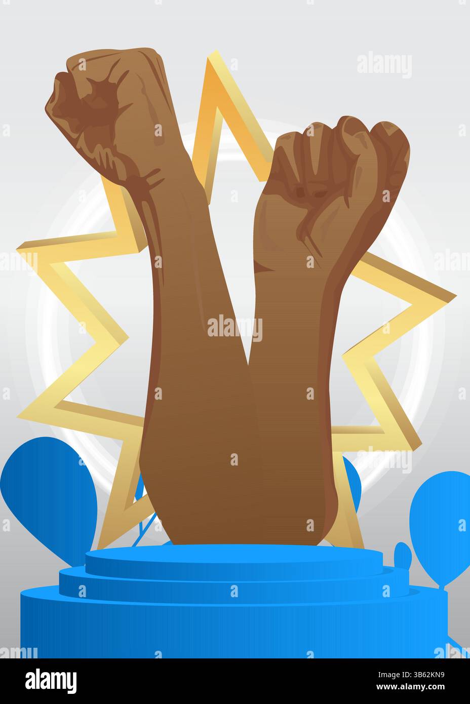 Mockup product display with Clenched. Vector cylinder pedestal podium ...