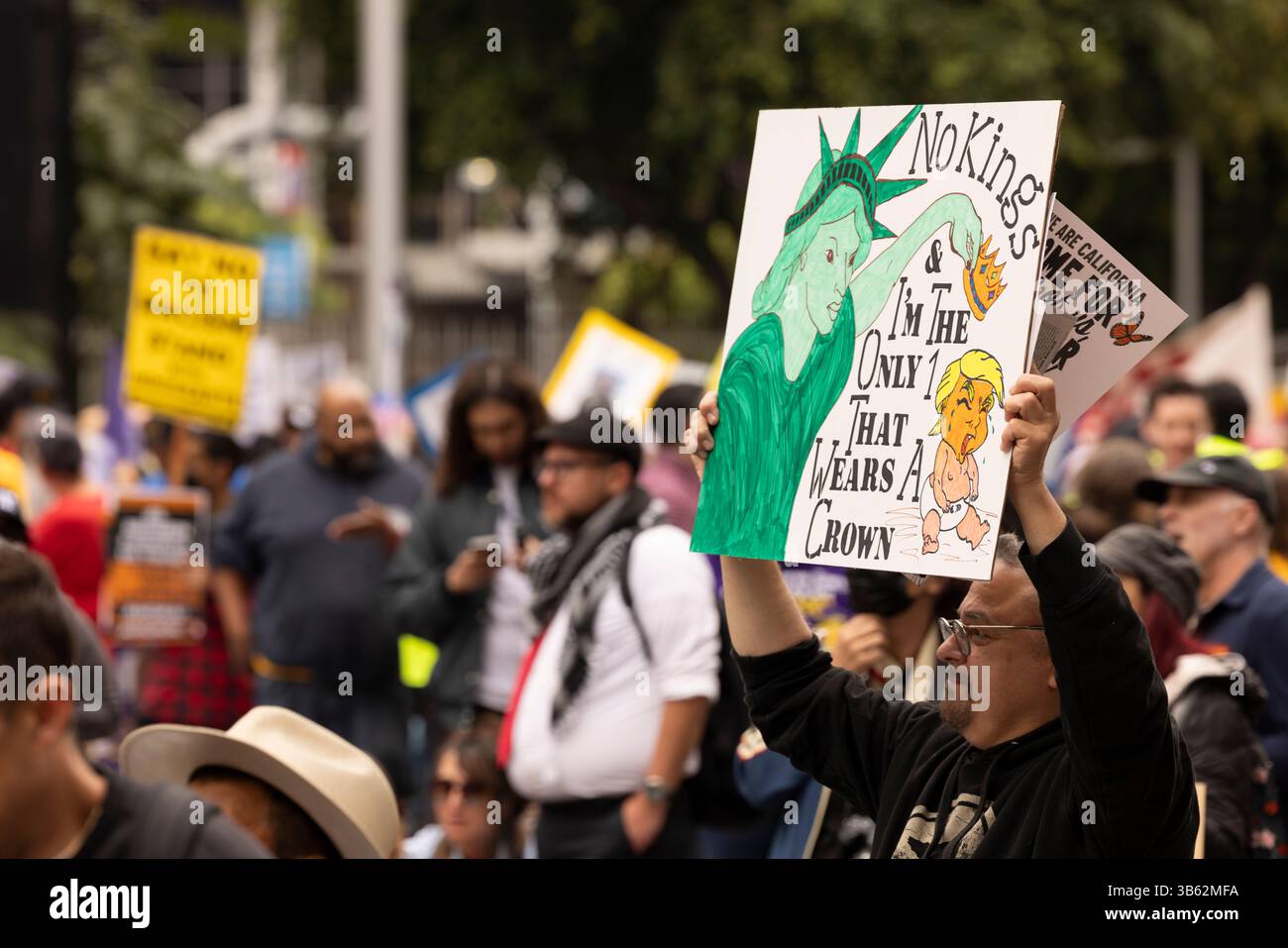 Los Angeles, California, USA - May 1, 2025: During a May Day protest ...