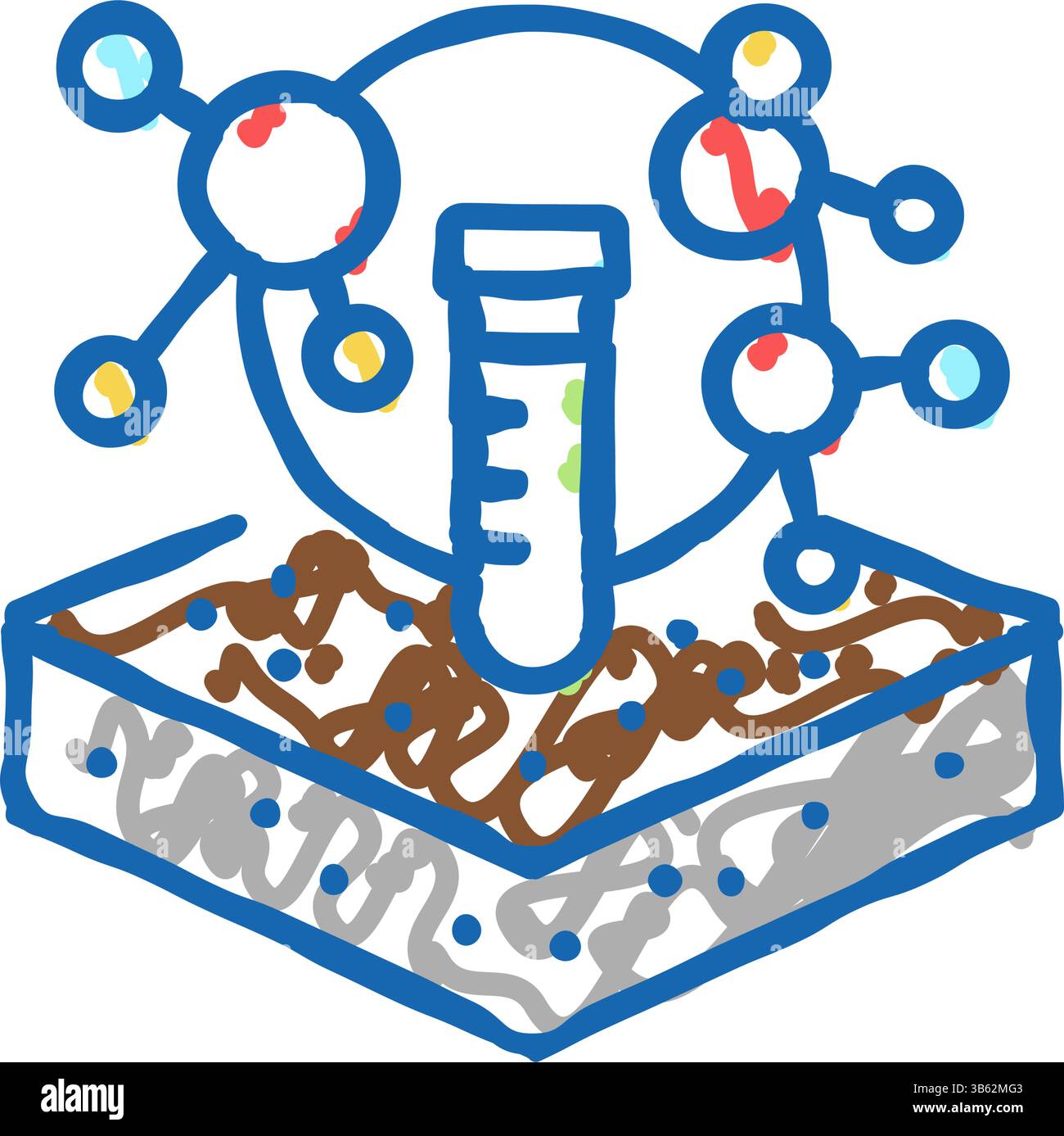 laboratory chemical soil testing icon doodle illustration Stock Vector ...