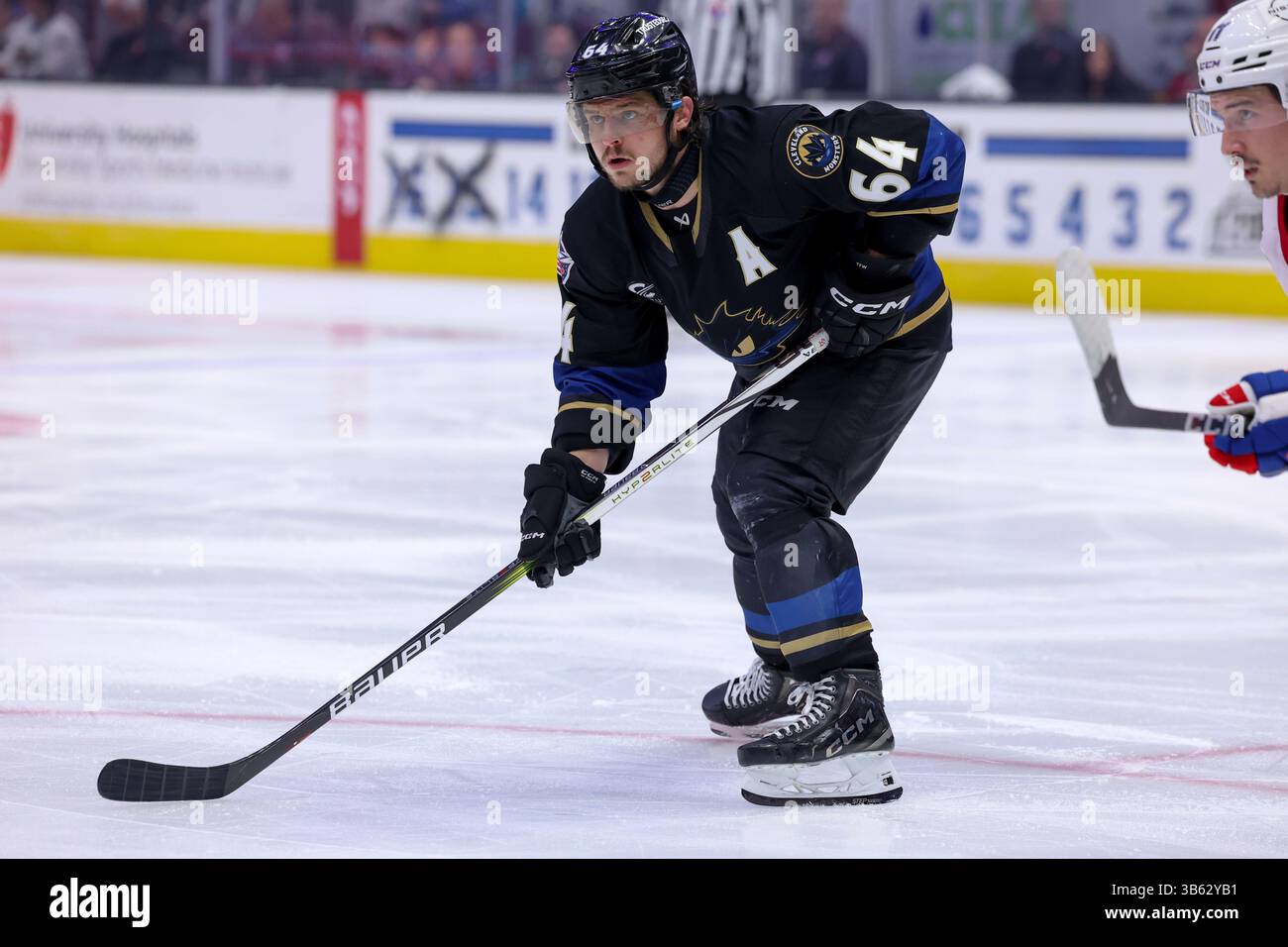 CLEVELAND, OH - MAY 02: Cleveland Monsters right wing Trey Fix-Wolansky ...