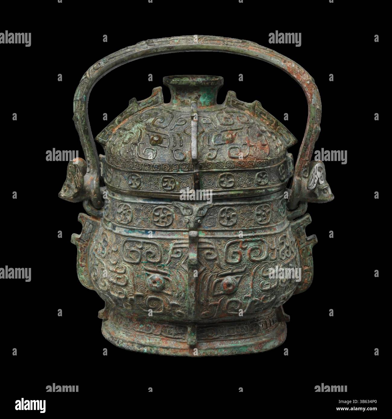 Ancient Chinese Ritual Wine Container - Bronze Age Shang Dynasty Stock ...
