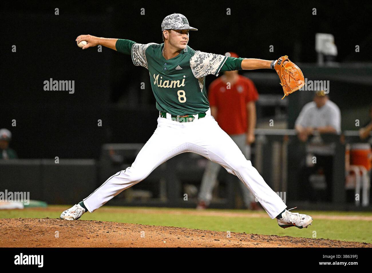 CORAL GABLES, FL - MAY 02: Miami right-handed pitcher Carson Fischer (8 ...