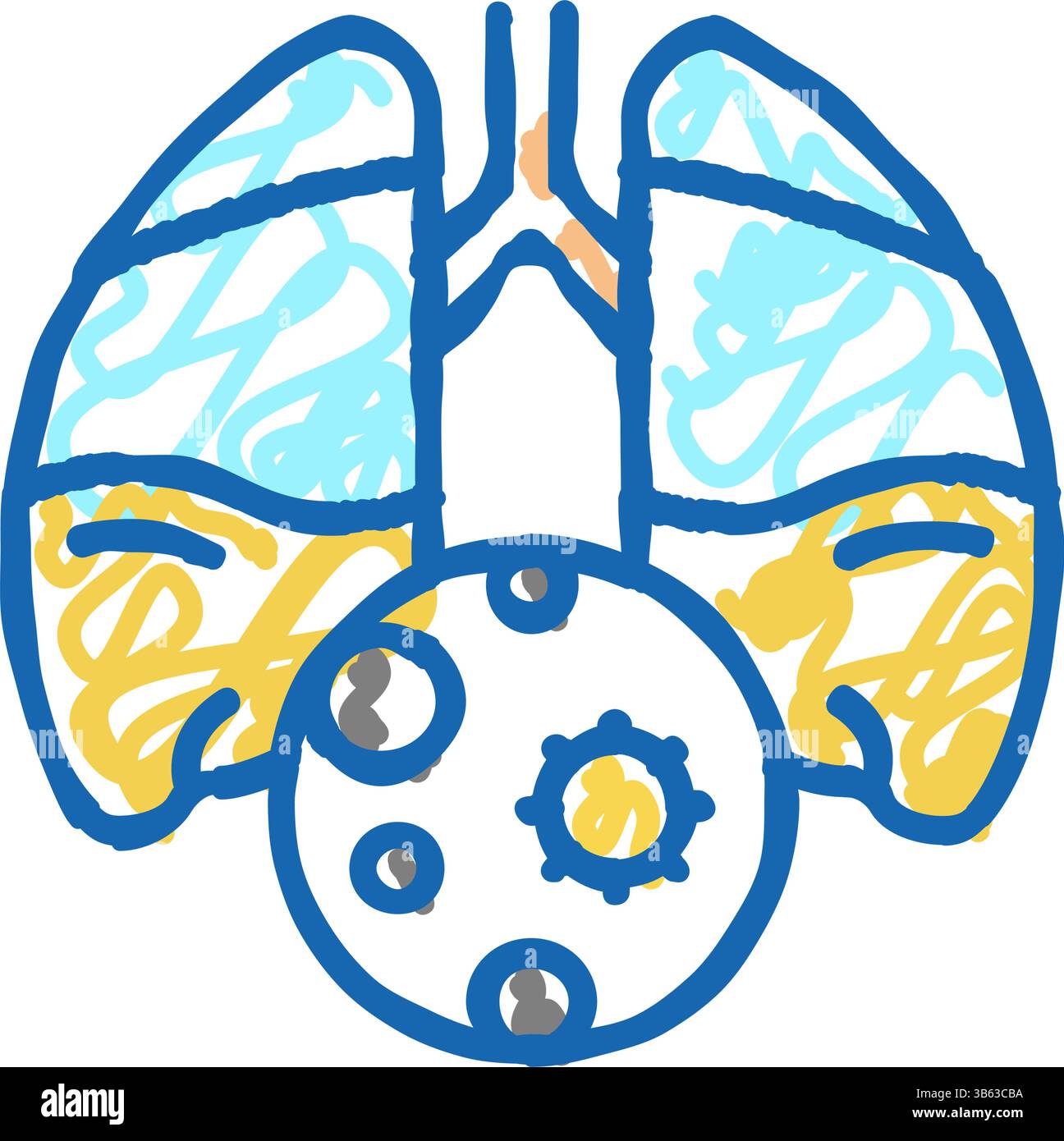 pneumonia inflammation icon doodle illustration Stock Vector Image ...