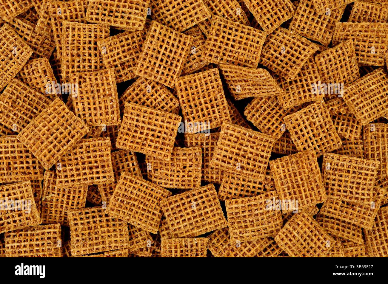 Group of weaved wholegrain wheat breakfast cereal background Stock ...